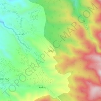 Topografische Karte Nabul, Höhe, Relief