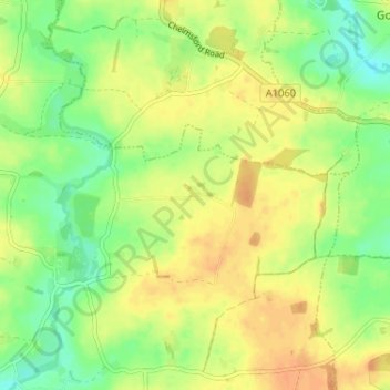 Topografische Karte Berners Roding, Höhe, Relief