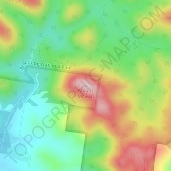 Topografische Karte Mount Mclean, Höhe, Relief