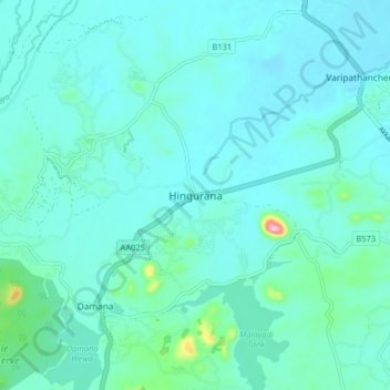 Topografische Karte Hingurana, Höhe, Relief