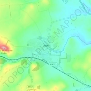 Topografische Karte Insch, Höhe, Relief