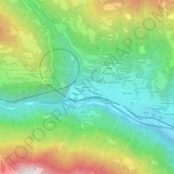 Topografische Karte Bertonio, Höhe, Relief