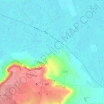 Topografische Karte Henley, Höhe, Relief