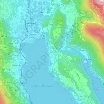 Topografische Karte Ischia, Höhe, Relief