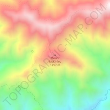 Topografische Karte Mount McKinley, Höhe, Relief