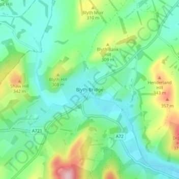 Topografische Karte Blyth Bridge, Höhe, Relief