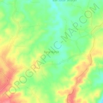 Topografische Karte Pasir Banjit, Höhe, Relief