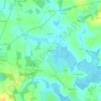 Topografische Karte Le Bourdoux, Höhe, Relief