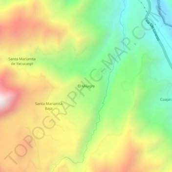 Topografische Karte El Milagro, Höhe, Relief