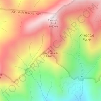 Topografische Karte The Pinnacle, Höhe, Relief