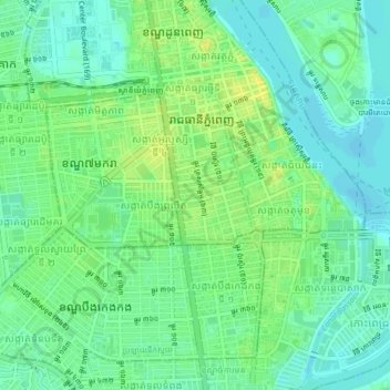 Topografische Karte Sangkat Boeng Reang, Höhe, Relief