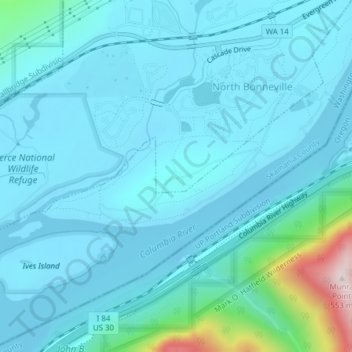 Topografische Karte Hamilton Island, Höhe, Relief