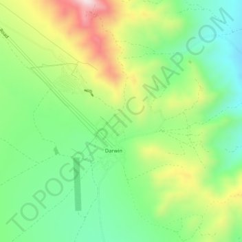 Topografische Karte Darwin, Höhe, Relief