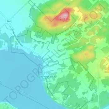 Topografische Karte Kanesatake, Höhe, Relief
