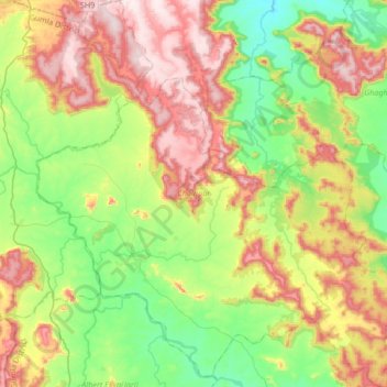 Topografische Karte Chainpur, Höhe, Relief