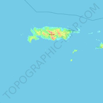 Topografische Karte Admiralty Islands, Höhe, Relief