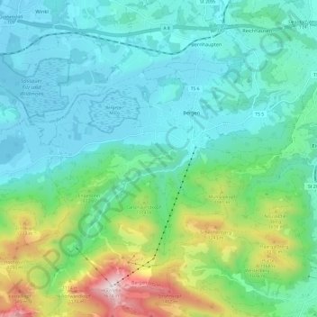Topografische Karte 83346, Höhe, Relief