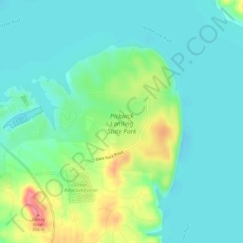 Topografische Karte Pickwick Landing State Park, Höhe, Relief