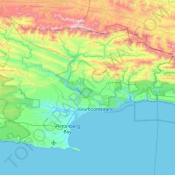 Topografische Karte Bitou Local Municipality, Höhe, Relief