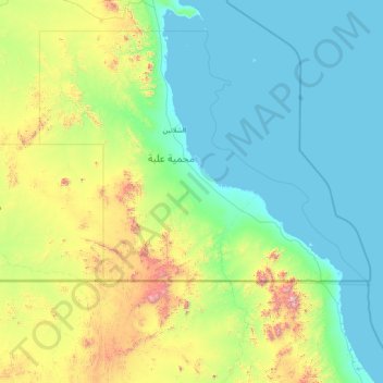 Topografische Karte Hala'ib Triangle, Höhe, Relief