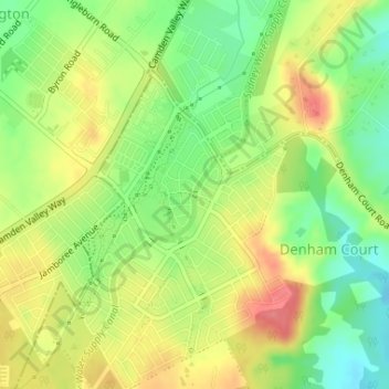 Topografische Karte Sydney Water Supply Canal, Höhe, Relief