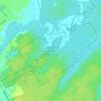 Topografische Karte Parque Estadual do Palmito, Höhe, Relief